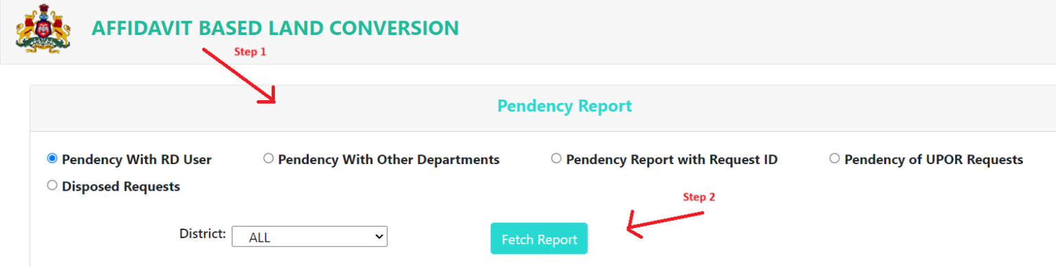Affidavit-Based Land Conversion Status (Pendency Report) - Karnataka