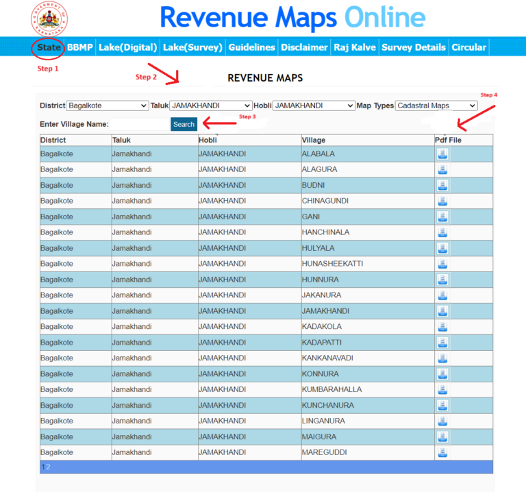 SSLR Revenue Maps (Village Map Karnataka)